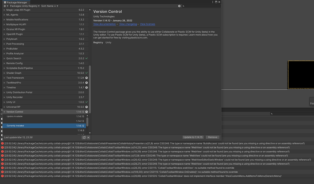 What version of Version Control works on 2020.3.8f1? - Unity Services ...