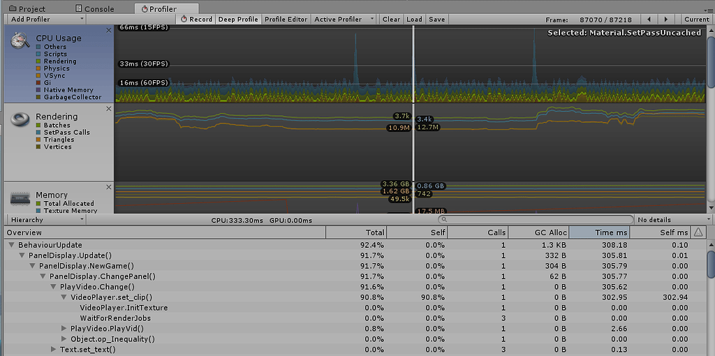 Switching clip for videoPlayer in Unity 5.6.0f3 causes Lag and makes CPU usage 100% - Unity ...