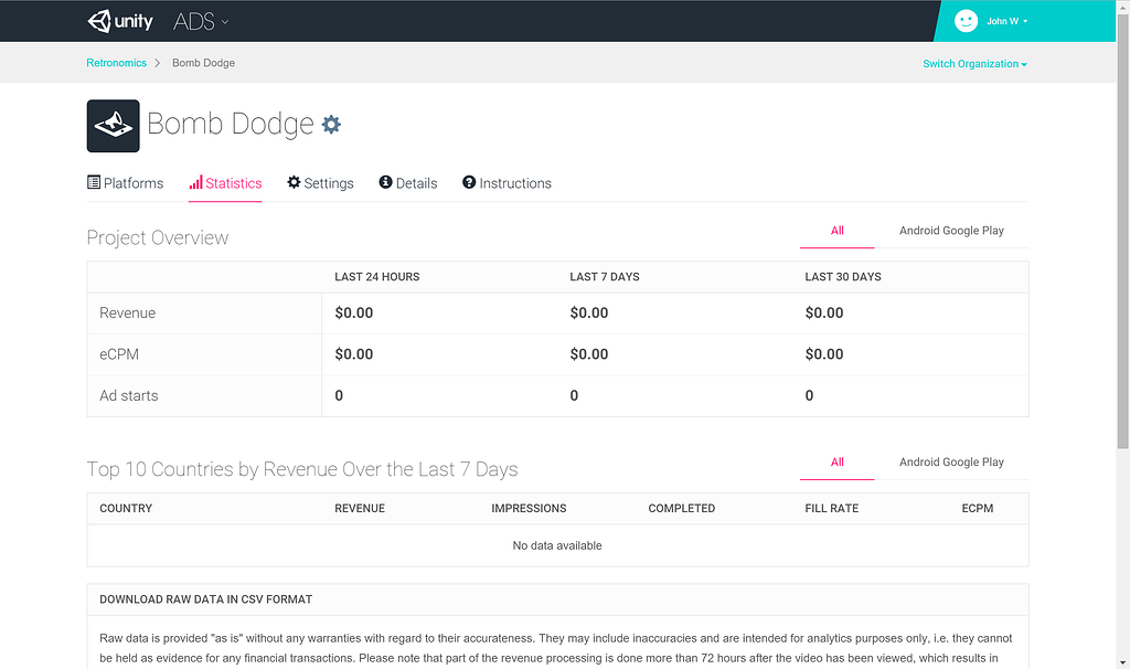 Unity Ads not showing any data in Statistics - Unity Services - Unity Discussions