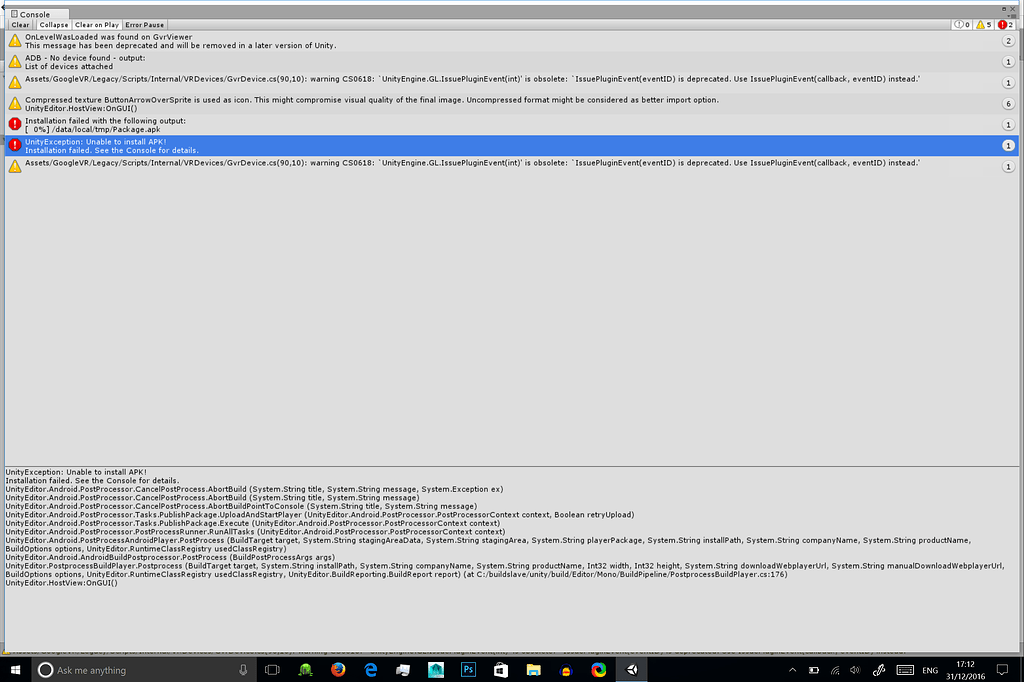 Build error Google vr - Unity Engine - Unity Discussions