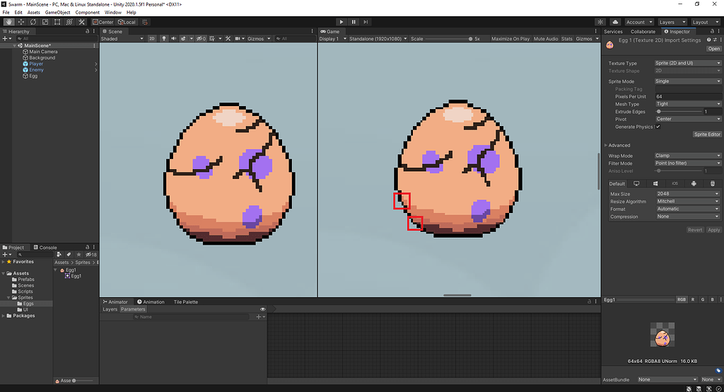 Pixels on imported asset different size in Scene vs Game view - Unity ...