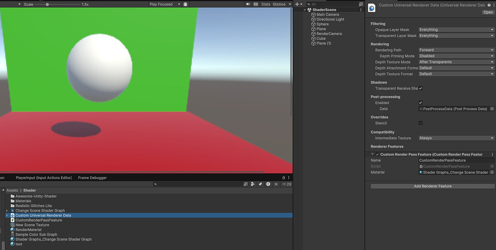 Will the rendering effect of the custom rendering pass feature remain? - Unity Engine - Unity ...