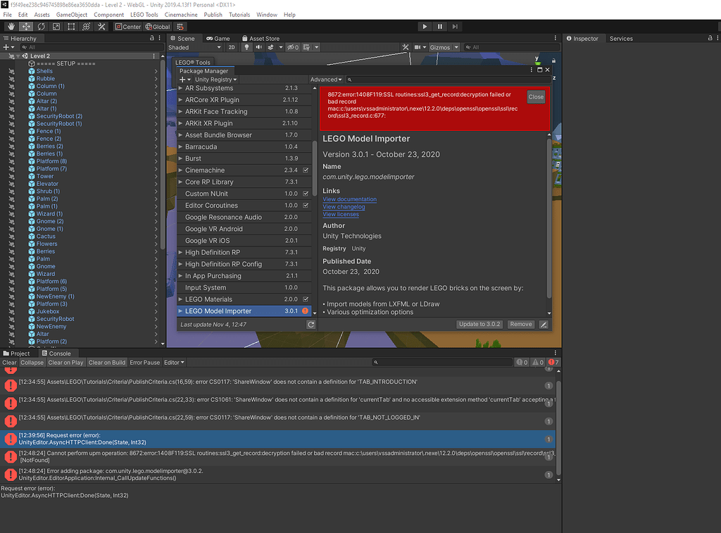 Problem with the LEGO Microgame - Getting Started - Unity Discussions