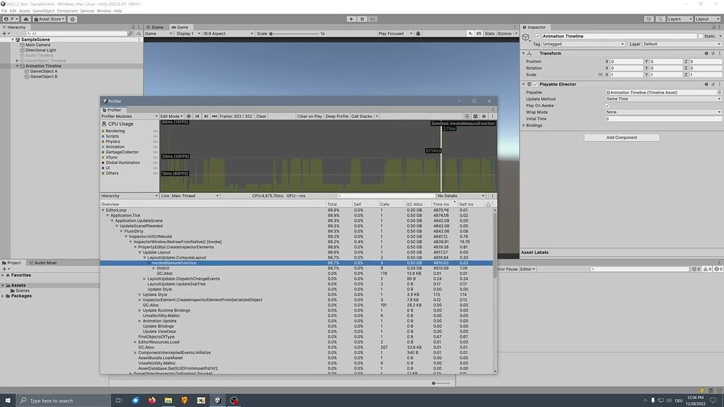 (IN-64542) Selecting PlayableDirector causes 5s editor freeze - Unity Engine - Unity Discussions