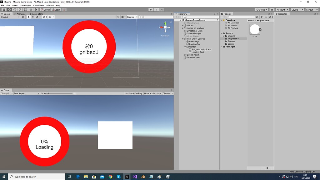 How can I make a radial progress bar to load async/startcoroutine when looping over FileInfo ...