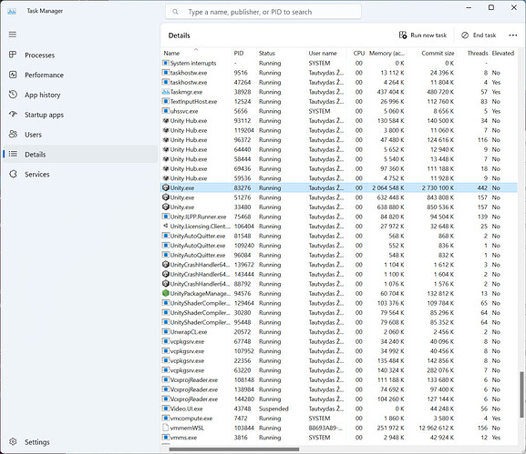 Unity says it is opening with administrator privileges, but nothing seems to be causing this ...