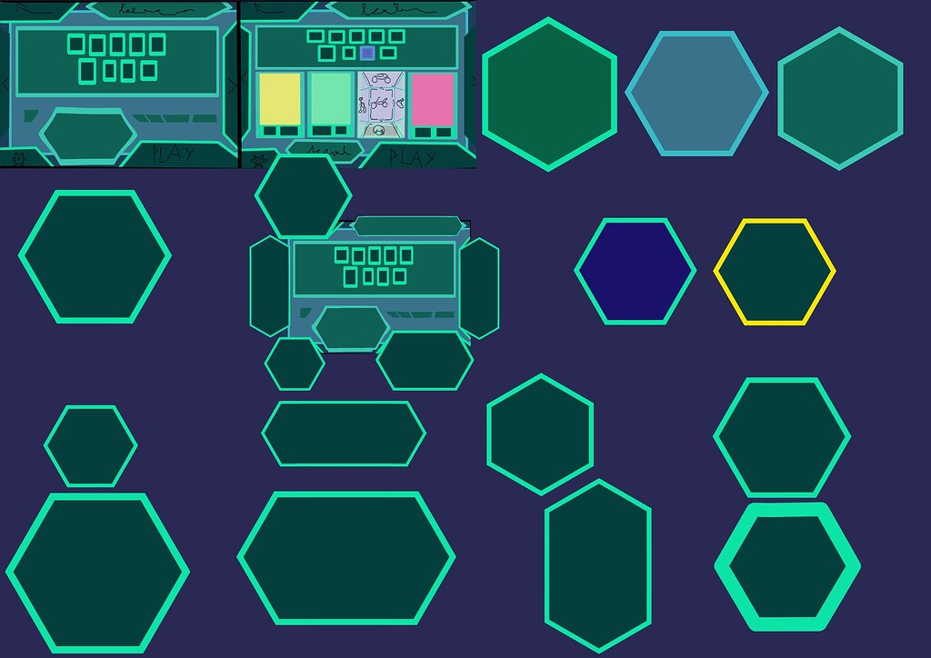 How does one make 3-slice scaling hexagonal sprites for UI and such ...