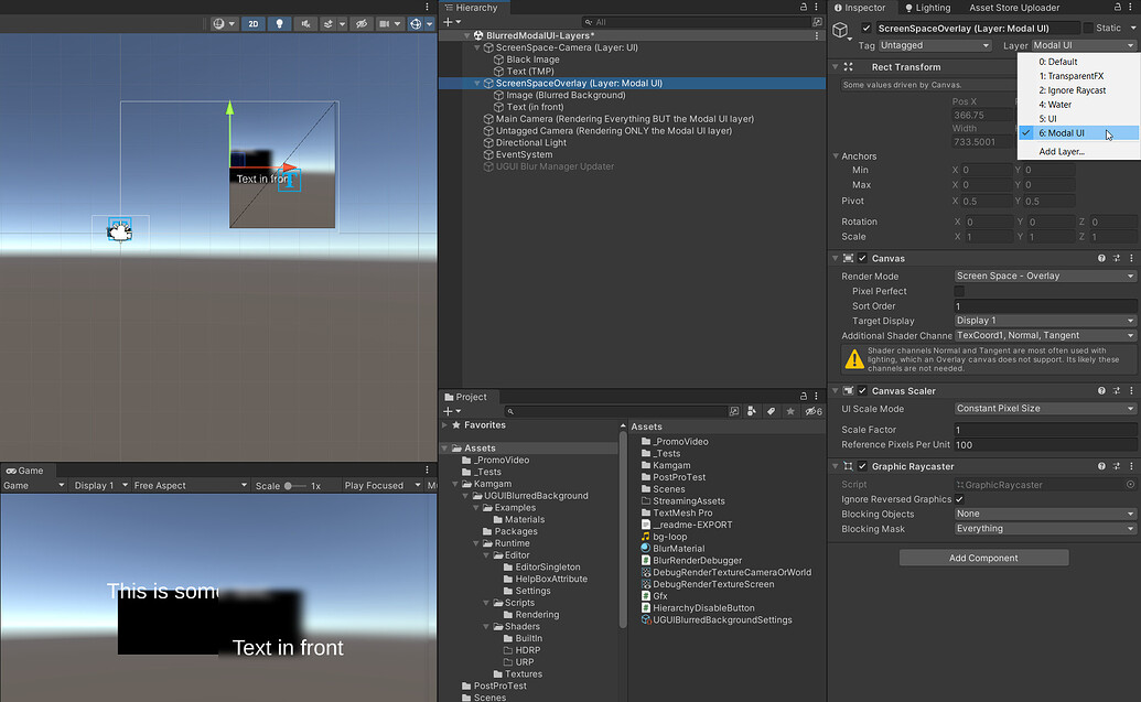 UGUI Blurred UI Image for ALL render pipelines and canvas types (overlay, camera, world ...