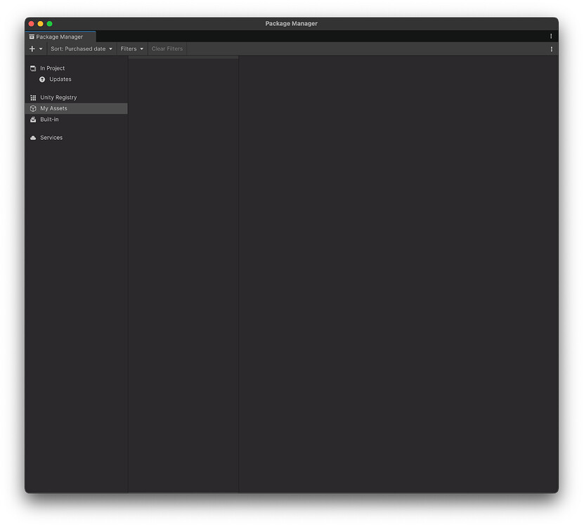 Unity 6 - Package Manager "My Assets" is empty (not even showing an empty list) - Unity Engine ...