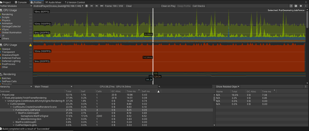 201930f3 Cpu Spikes In Putgeometryjobfence Unity Engine Unity Discussions