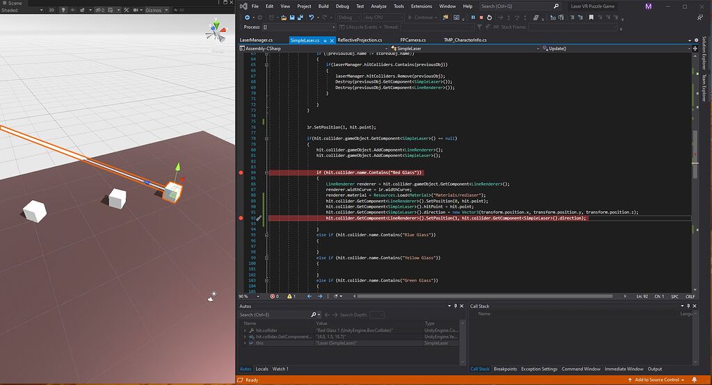 When Debugging Raycasts In Scene View Object Moves Position When Exiting Debugging Unity