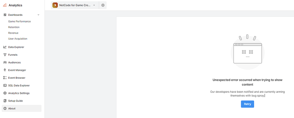 Unexpected Error Occurred When Trying To Show Content In Ugs Dashboard Unity Services Unity