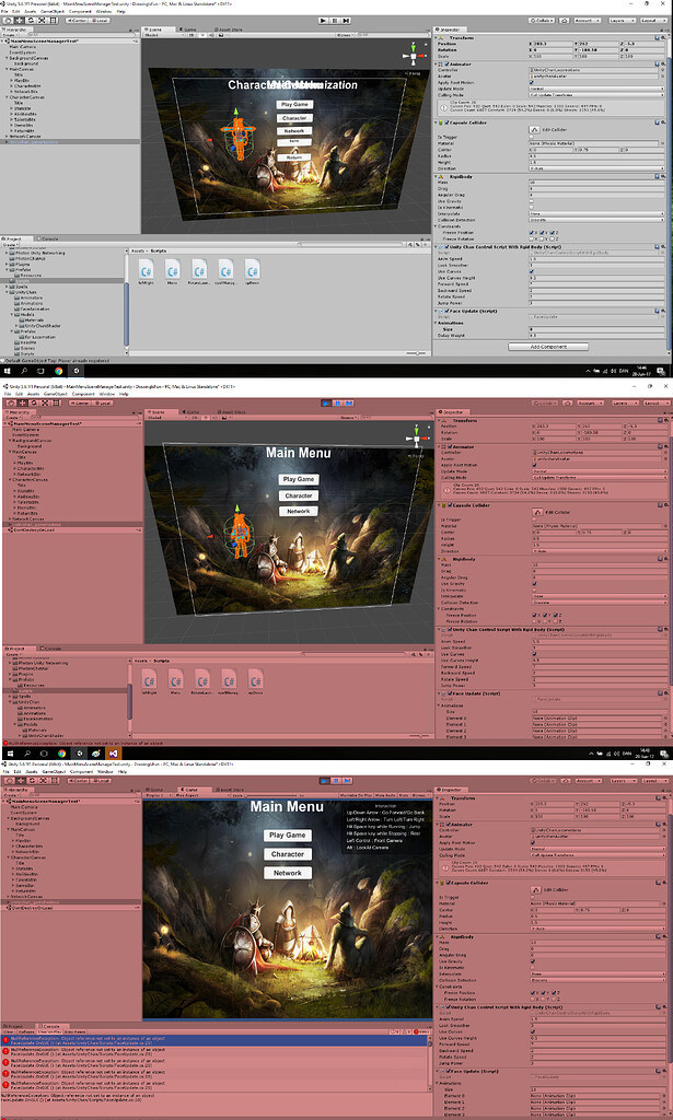 Can someone tell me why Unity-Chan is not showing on my camera ...