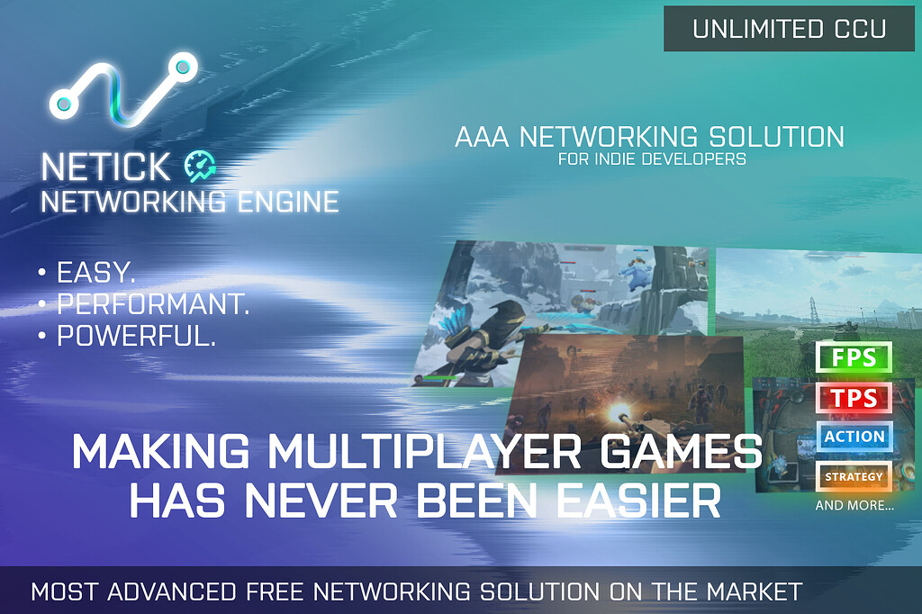 Netick is now FREE! Most advanced free networking solution for Unity! - Community Showcases ...