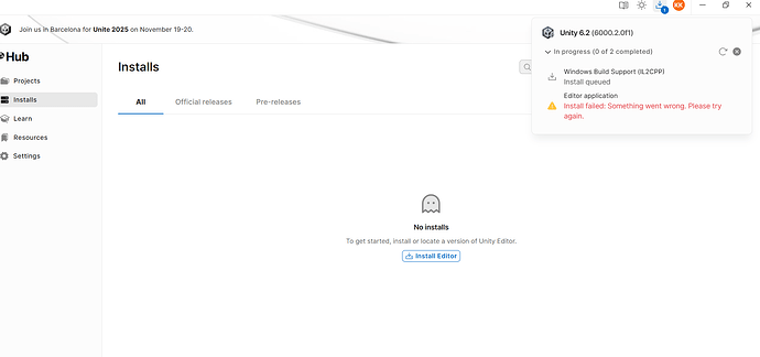 Can't able to install unity editor application - Unity Engine - Unity Discussions