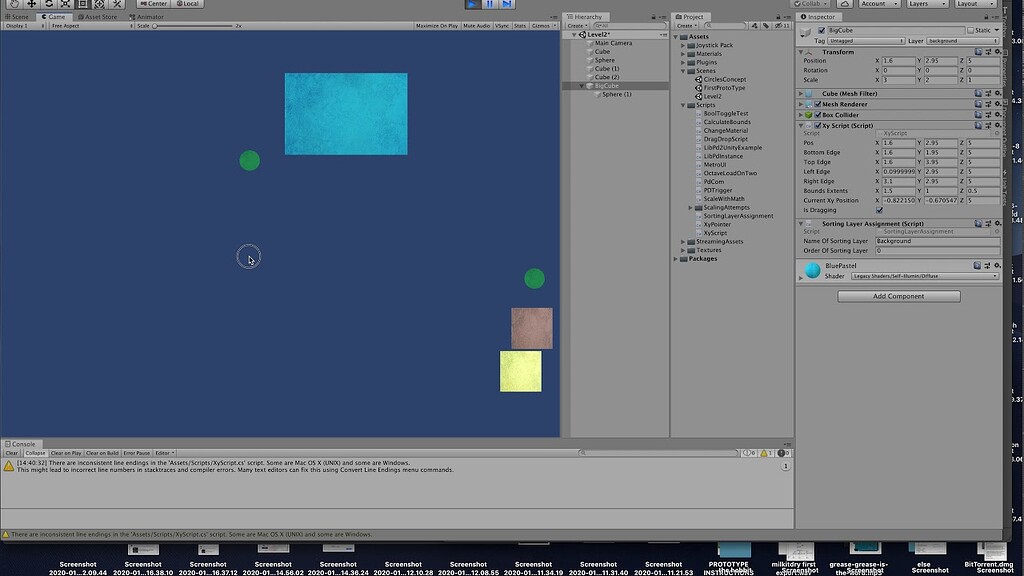 Building an XY pad, having various problems with mouse position and sorting layers - Unity ...
