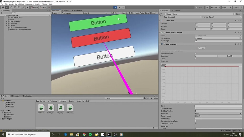 Laser point of controllers- Oculus Quest - Unity Engine - Unity Discussions