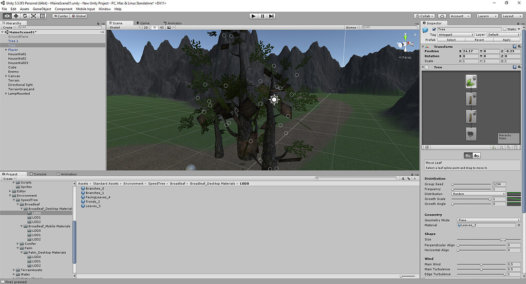 The standard tree leaves are showing a tree stump - Unity Engine ...