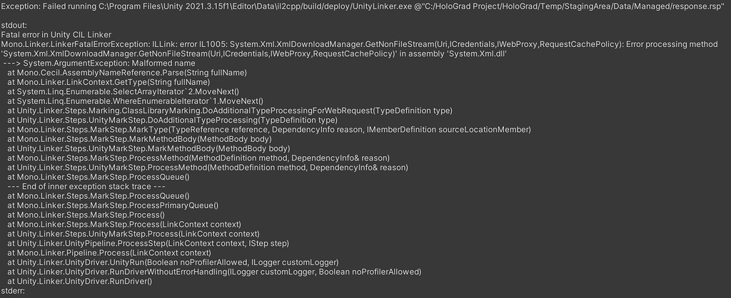 Fatal error when build a UWP project - Unity Engine - Unity Discussions