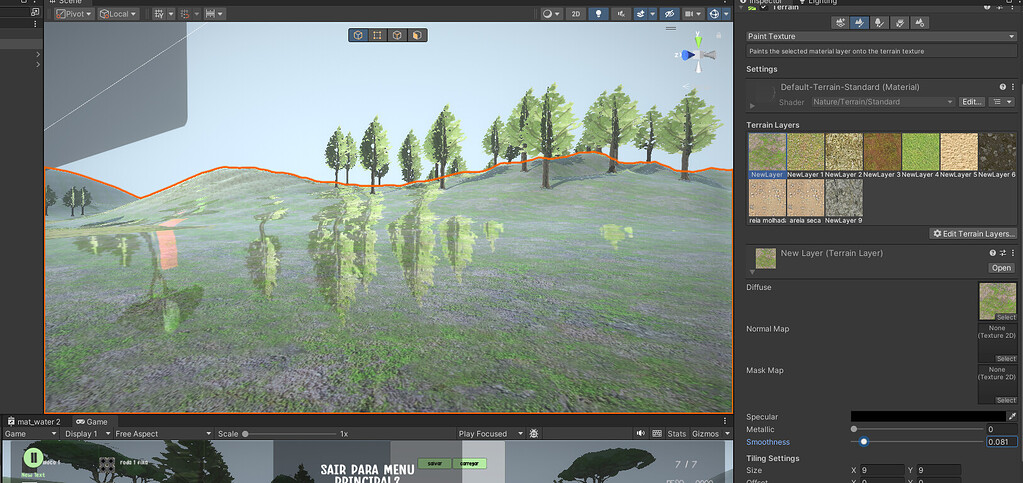 My terrain is shinny like if the smoothness was set to 100% but its not, and i cant change it ...