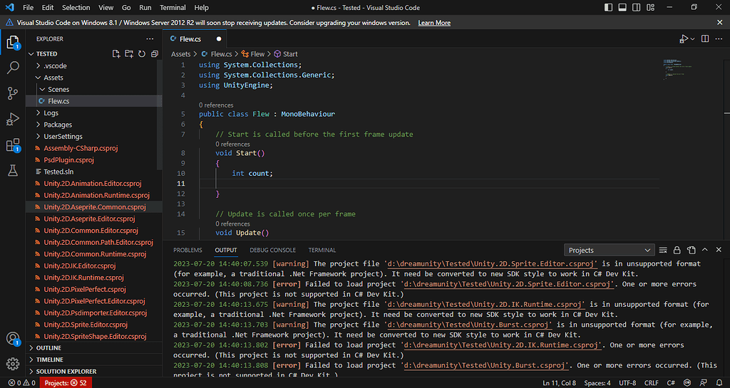 Csproj File Is Not Supported In C Dev Kit Ide Vs Code Unity Engine Unity Discussions