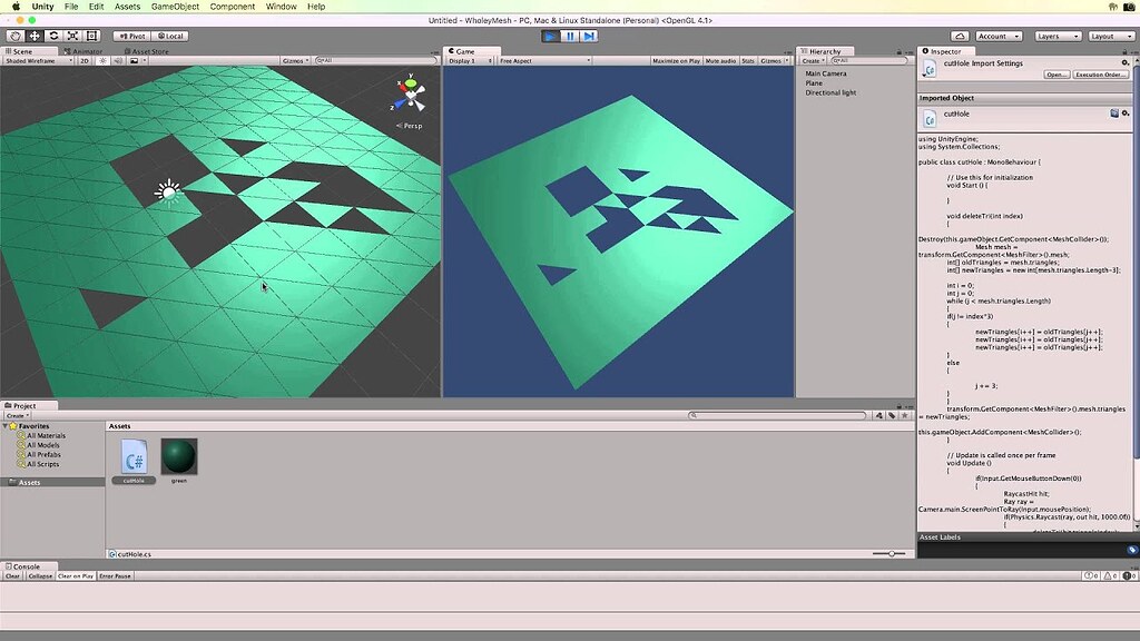 Duplicating a mesh at runtime but removing most of it's triangles - Unity Engine - Unity Discussions