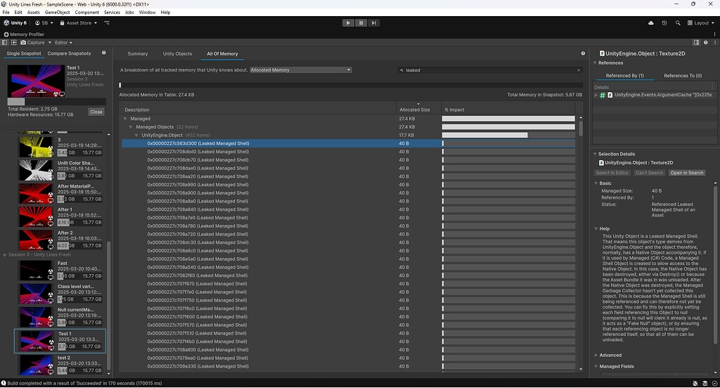 Excessive Memory Usage Empty Scene Unity Engine Unity Discussions 3998