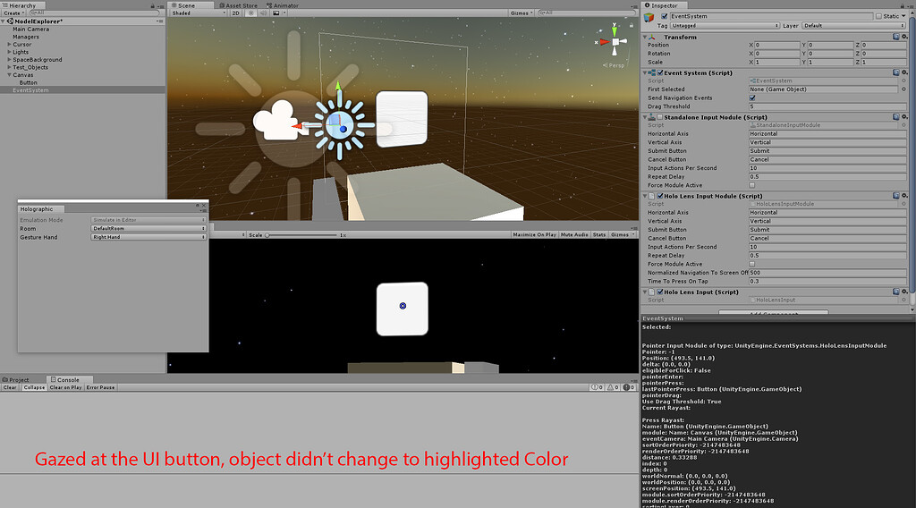 Holo Lens Input Module - Gazing to a UI seems to have some kind of offset. - Unity Engine ...