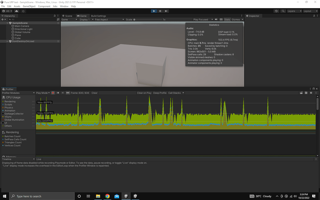 Disabled vsync appearing in profiler after build - Unity Engine - Unity Discussions