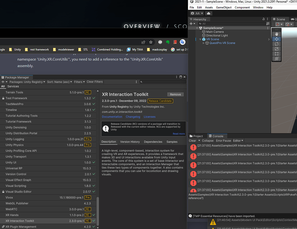 2023 a26 and b7 with Meta Quest Pro does not work - Unity Engine - Unity Discussions