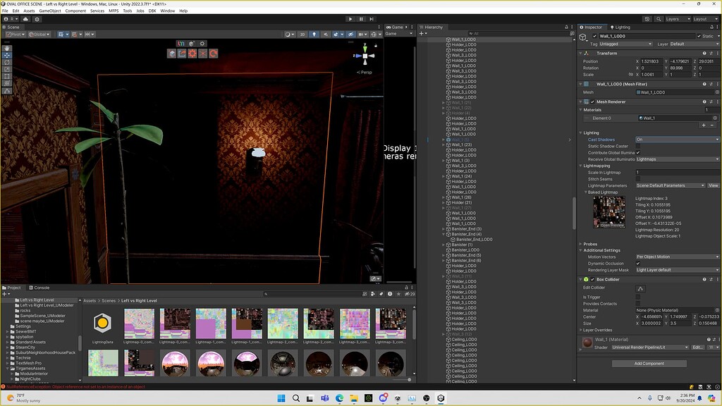 Why do some objects only show baked light on half the wall or not at all - Unity Engine - Unity ...