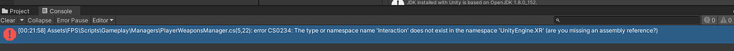 The Type Or Namespace Name Interaction Does Not Exist In The Namespace Unityengine Xr