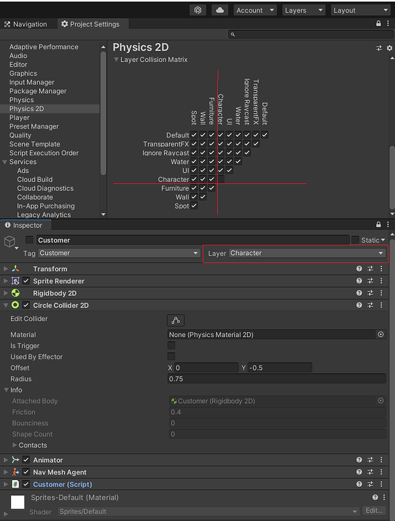 Cant Ignore Collisions Between Objects In Same Layer Unity Engine 4962