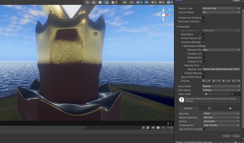 How do i fix the pixelation effect i get when adding a normal map to my textures with high ...