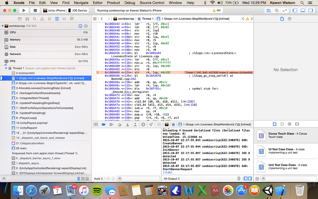 EXC_BAD_ACCESS IL2CPP after splash screen shown. using 5.1.3p3 - Unity Engine - Unity Discussions