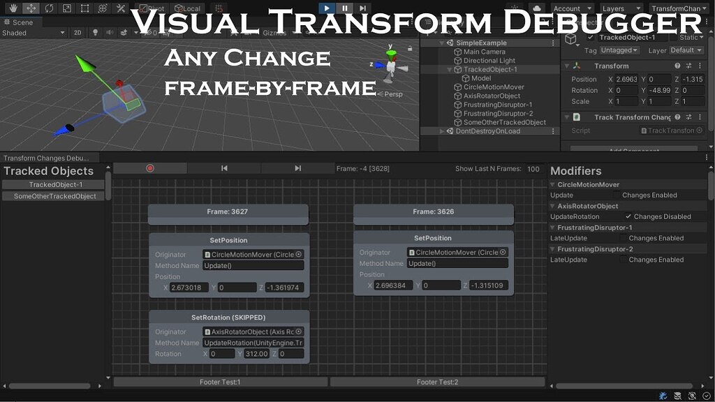 [WIP] Visual Transform Changes Debugger - view/replay all transform changes - frame-by-frame ...