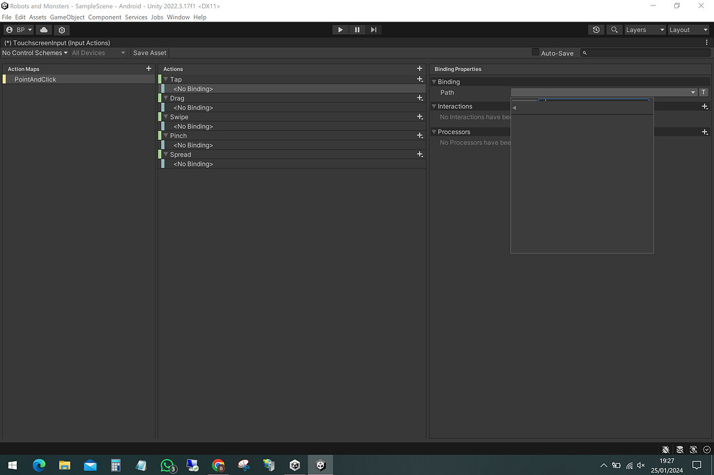 Cannot set the binding because the menu is not working - Unity Engine - Unity Discussions