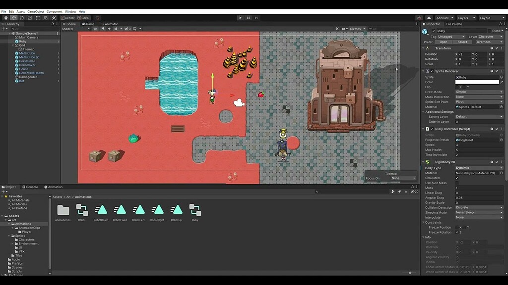 Ruby's Adventure: Ruby constantly pushed after collision with enemy ...