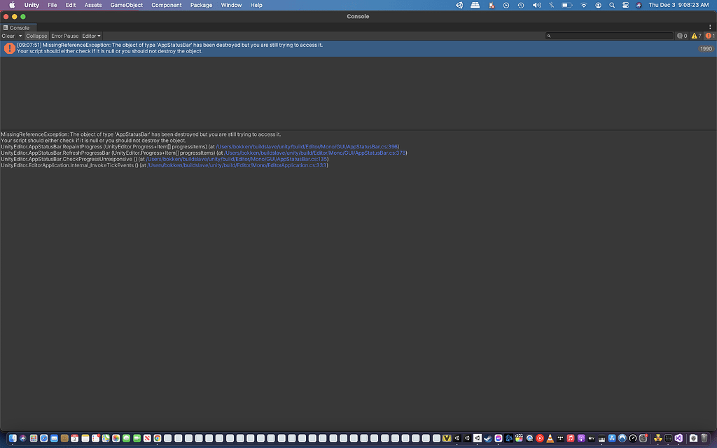 How to handle touchbar/MissingReferenceException - Unity Engine - Unity Discussions
