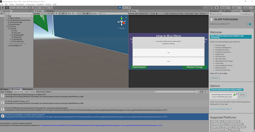 IAP works in editor but not on Android/iPhone - Unity Services - Unity ...