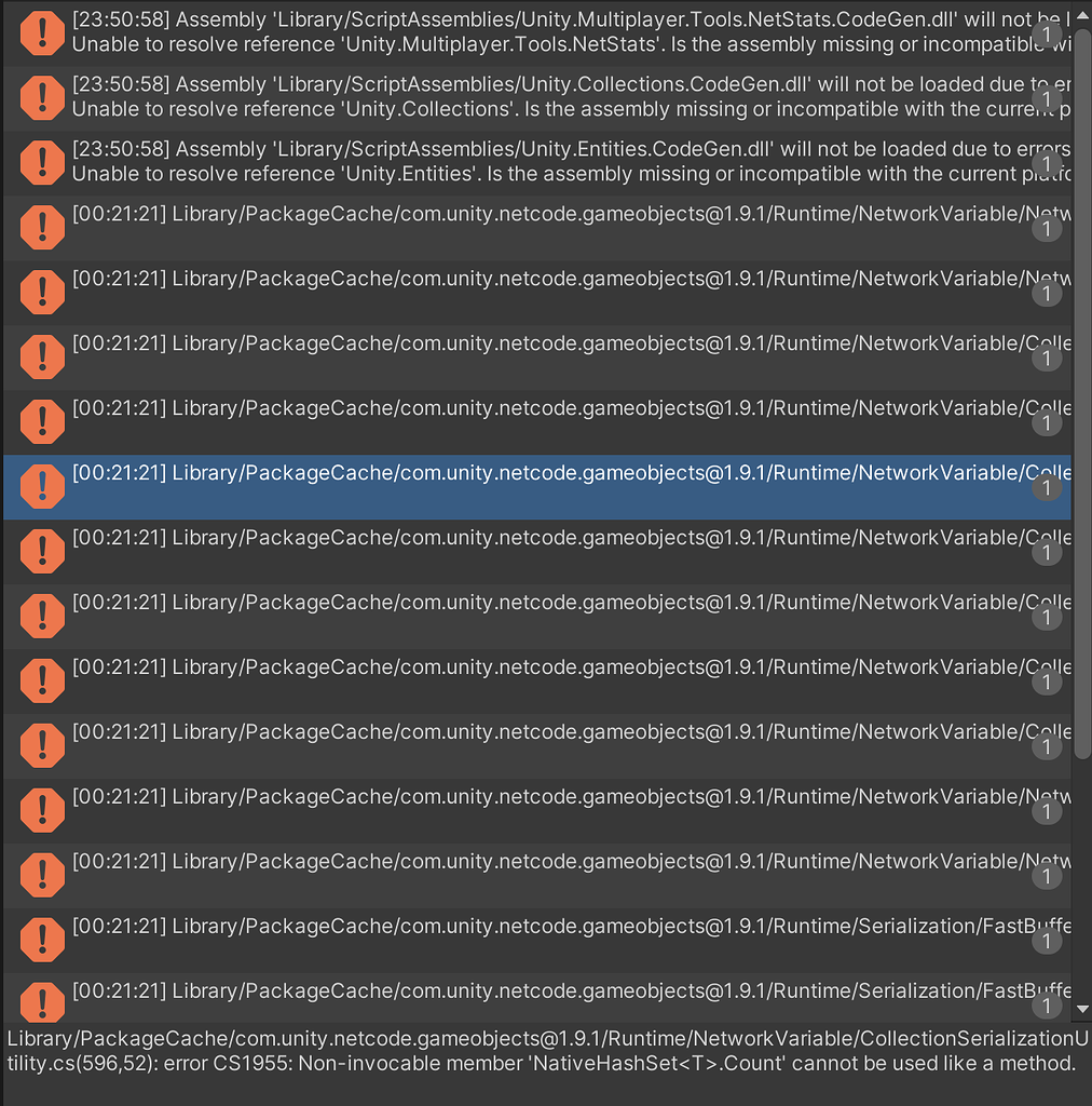 Library issue between netcode and collection / transport after upgrading Editor - Unity Engine ...