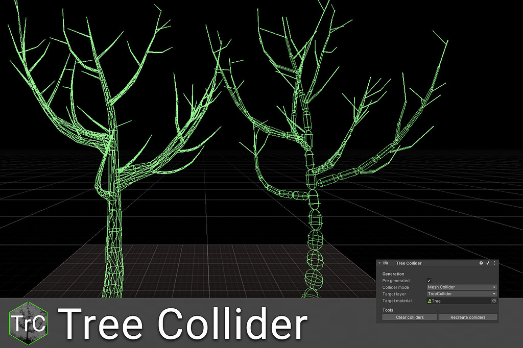 TreeCollider: Generate colliders for trees, fast and easy - Community Showcases - Unity Discussions