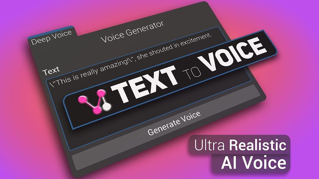 [Generative AI] DeepVoice - Text To Voice - Community Showcases - Unity Discussions