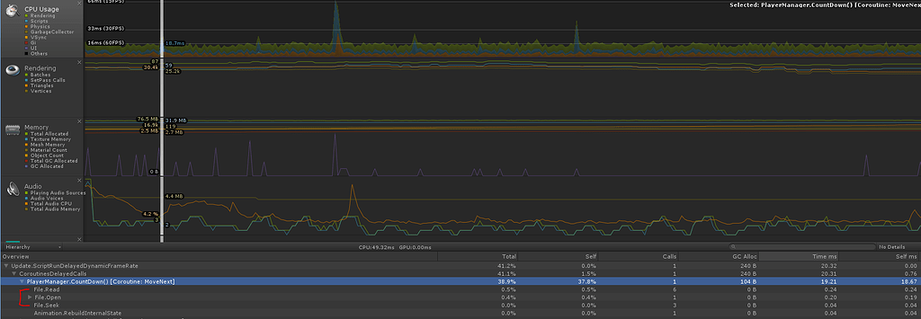Android Profiler And Coroutines Unity Engine Unity Discussions