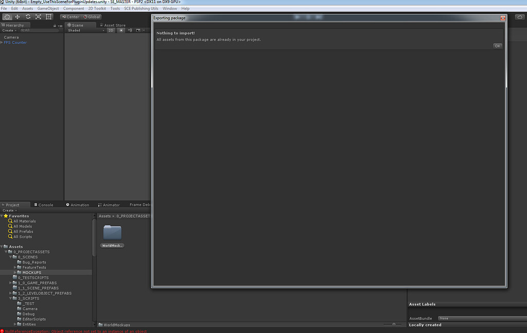 Can't export packages in 5.3.1f1 - Unity Engine - Unity Discussions