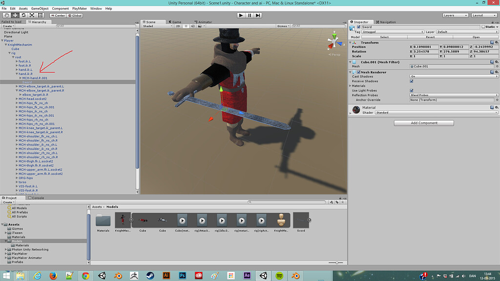 attached object does not follow parents animation - Unity Engine - Unity Discussions