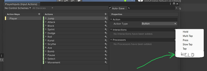 Wait! There's seriously not a held button interaction in the new input ...