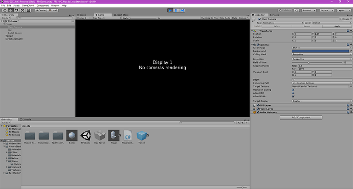 Display 1 No Cameras Rendering Unity Engine Unity Discussions 8485