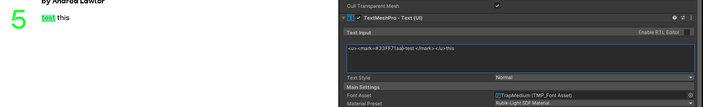 Rich text tags don't apply to space characters - is there a way? - Unity Engine - Unity Discussions