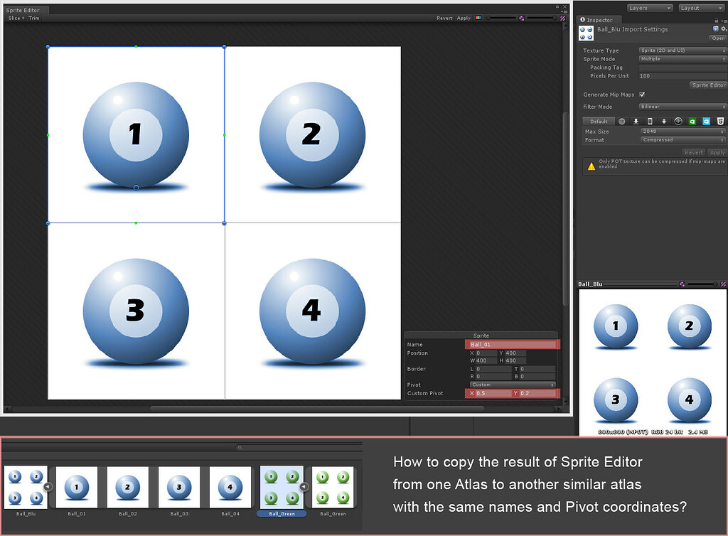 How to copy the result of Sprite Editor from one atlas to another??? - Unity Engine - Unity ...
